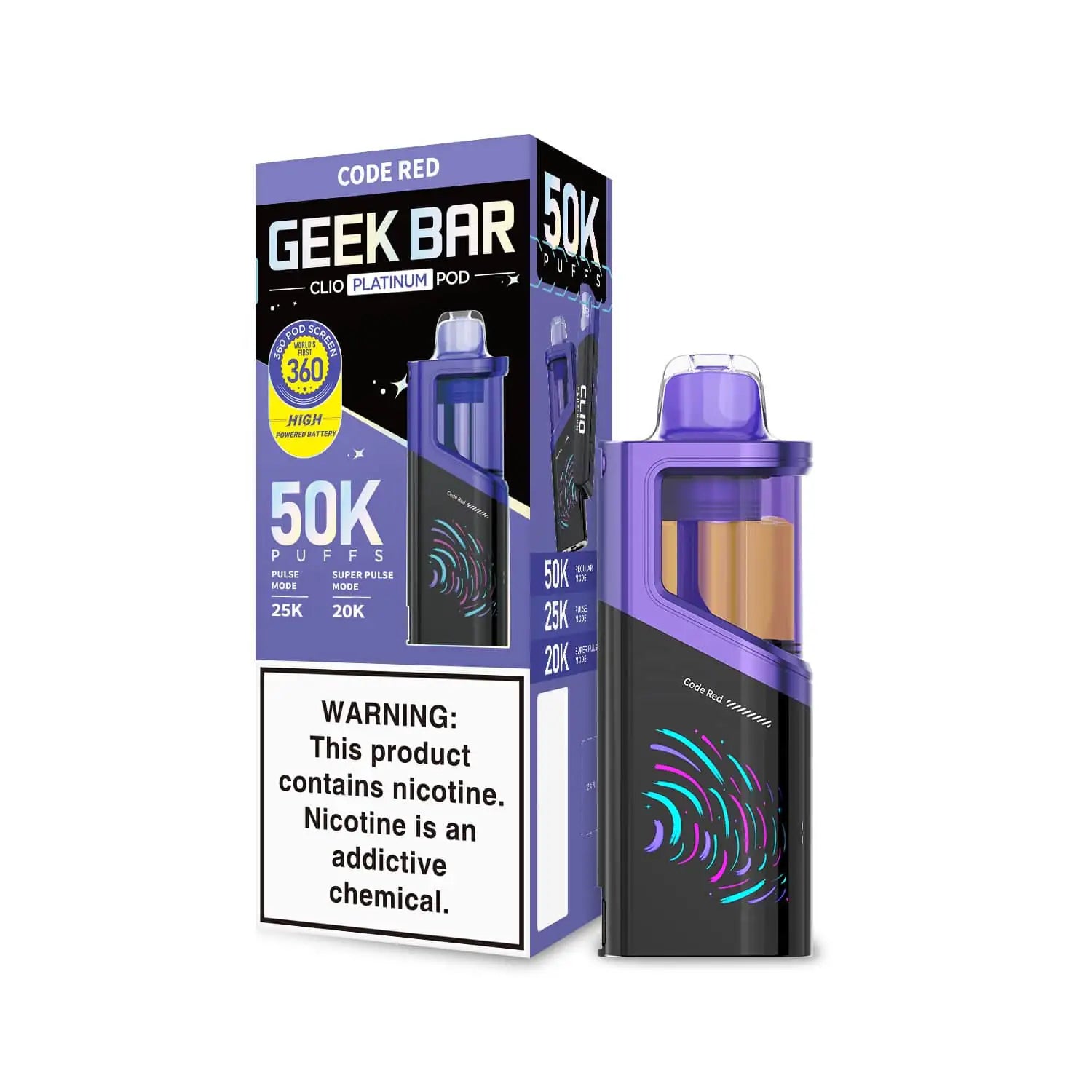 Code Red – Geek Bar Clio Platinum 50K Pod | JellyPuffs